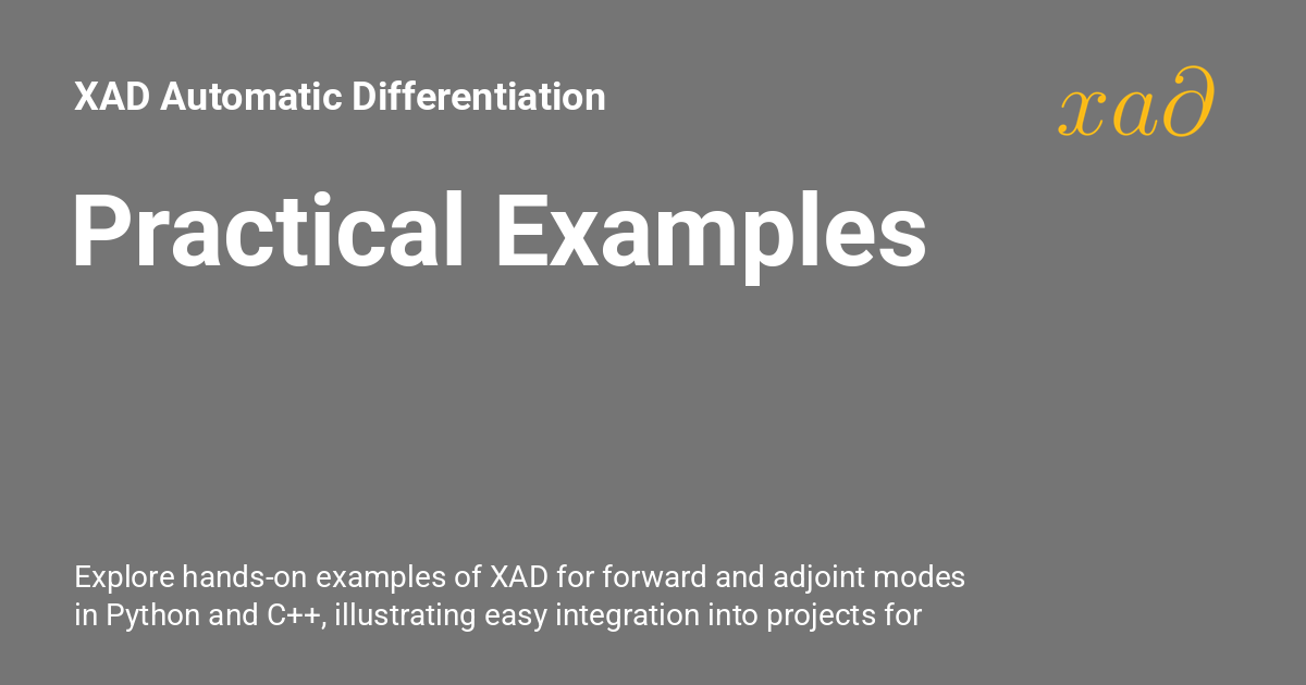 Practical Examples Xad Automatic Differentiation